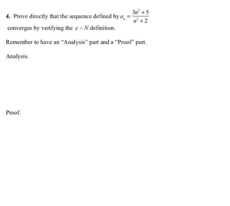Solved N N Prove Directly That The Sequence Chegg