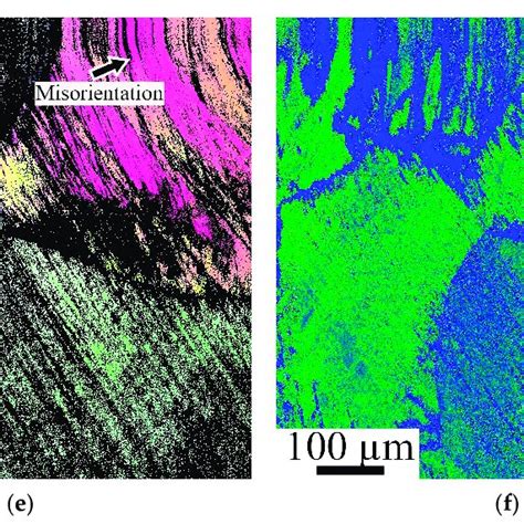 ebsd maps of deformed microstructures near the fracture surfaces of