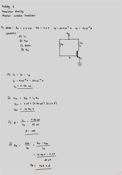 Activity Transistor Biasing Electronics 1 Studocu