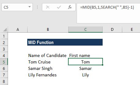 MID Function Formula Examples How To Use MID Function