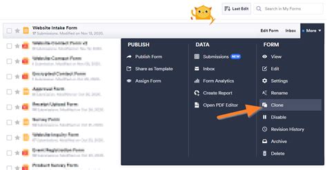 how to clone an existing form from your account