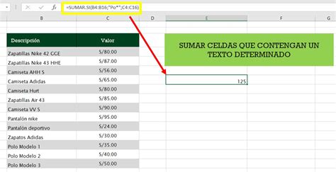 Como Sumar Celdas Que Contienen Un Texto En Excel