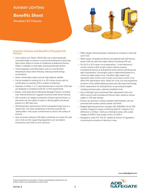 Taxiway Edge L 861t L Benefits Sheet Pdf Light Emitting Diode