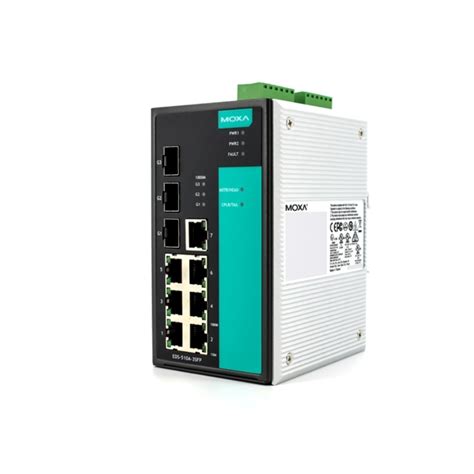 Eds 510A 3SFP Moxa 10 Port Managed Ethernet Switch W 7 10 100btx Ports 3 SFP Slots Moxa