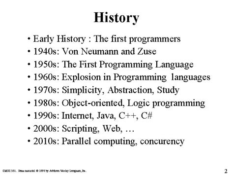 history of programming languages cmsc 331 some material