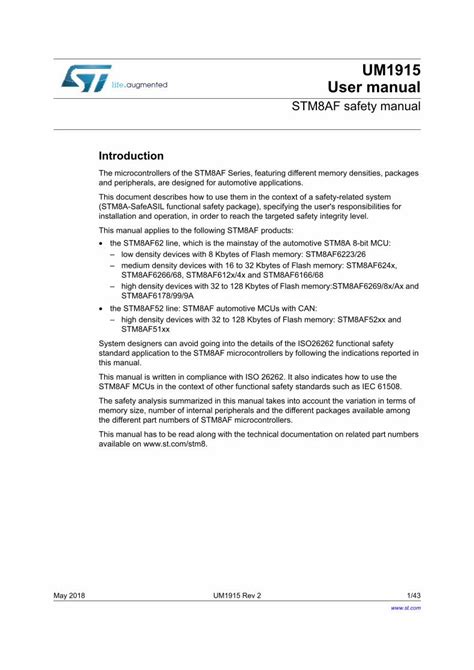 Pdf Um1915 User Manual · Ftti Fault Tolerant Time Interval