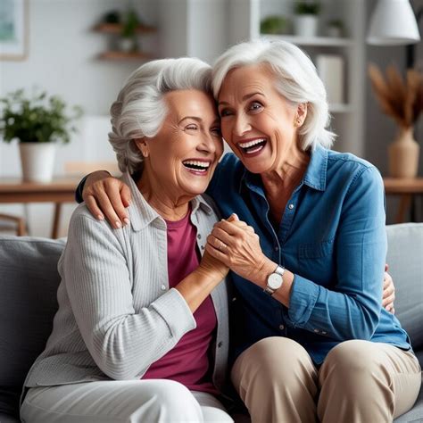 Appy Excited Senior Mom And Adult Daughter Woman Having Fun At Home