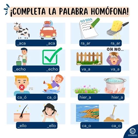 Hojas De Trabajo Con Lista De Palabras Homófonas Para Imprimir Hojas