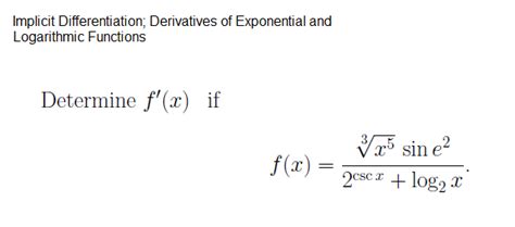 Solved Implicit Differentiation Derivatives Of Exponential