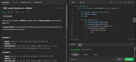 day 90 of 100daysofcodechallenge lucky numbers in matrix ayushman