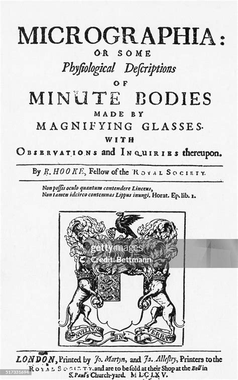 The Title Page From Micrographia By Robert Hooke A Book That News