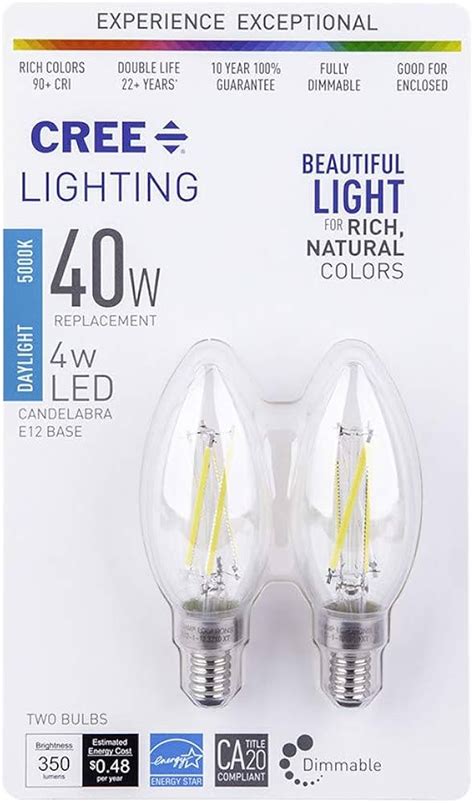 Cree Led Bulbs Candelabra Base Cree Lighting B11 Clear