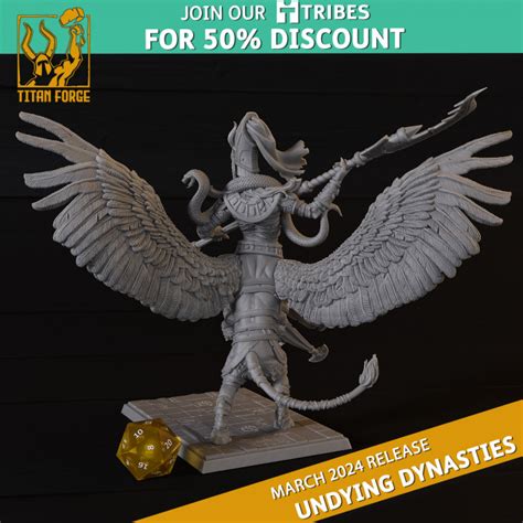 3d Printable Undying Dynasties Sphinx By Titan Forge Miniatures