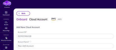 how to onboard an aws account to kloudle using a cloudformation template
