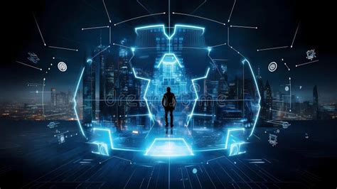 Digital Fortress Safeguarding The Frontiers Of Cybersecurity Stock Illustration Illustration