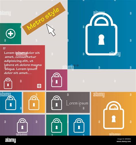 Lock Icon Sign Buttons Modern Interface Website Buttons With Cursor