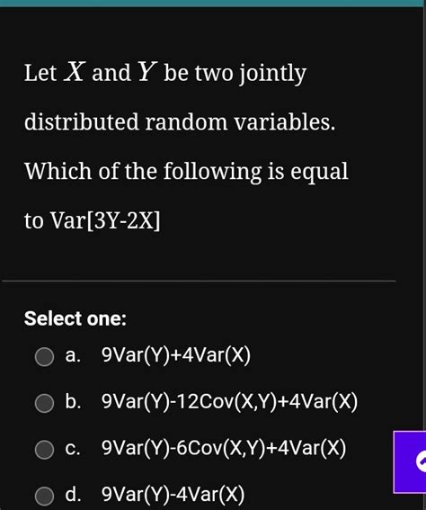 let x and y be two jointly distributed random variables which of the