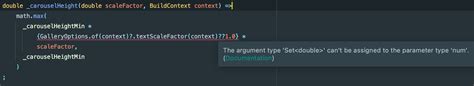 Run Log `null Check Operator Used On A Null Value` Dart Analysis `the Argument Type Double