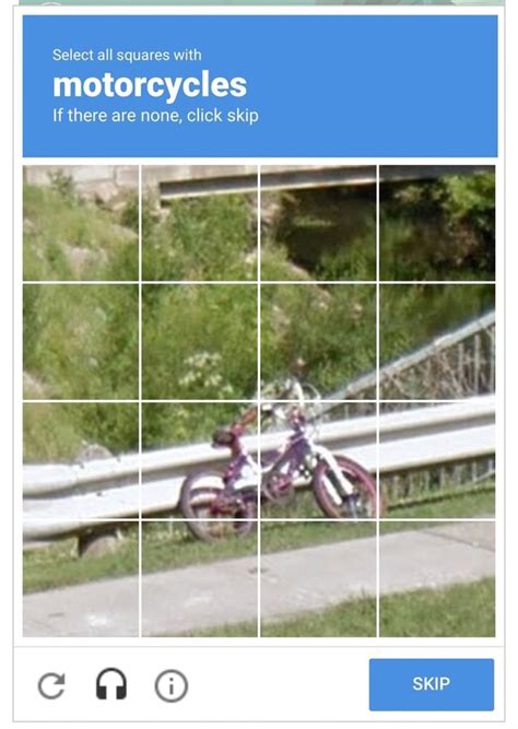 Select All Squares With Motorcycles If There Are None Click Skip GO SKIP IFunny