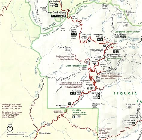 Sequoia National Forest Map Sequoia And Kings Canyon National Park