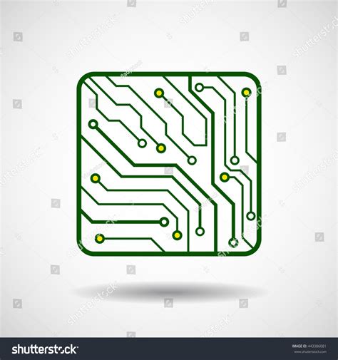 Cpu Microprocessor Microchip Circuit Board Vector Stock Vector Royalty Free 443386081