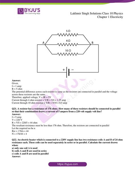 Lakhmir Singh Physics Class Solutions For Chapter Electricity Free PDF