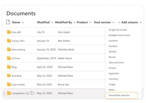 How To Show And Hide Columns In SharePoint Microsoft List Syskit