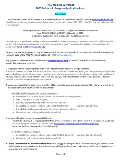 Fillable Online 2025 Fellowship Program Application Form Fax Email