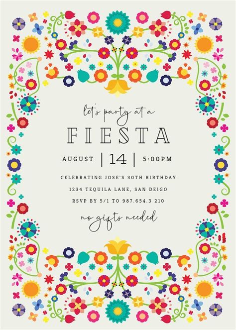Fiesta Party Birthday Invitation Template Free Greetings Island
