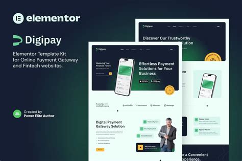 Digipay Online Payment Gateway Fintech Elementor Template Kit