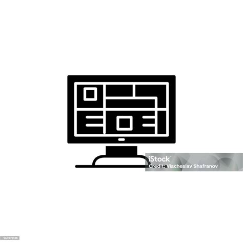 Pc 모니터 블랙 아이콘 개념입니다 Pc 모니터 평면 벡터 기호 기호 그림 0명에 대한 스톡 벡터 아트 및 기타 이미지 0명 Lcd 결정체 Istock