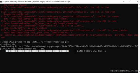 更新pip的时候遇到问题error exception traceback most recent call last file c users dell anac