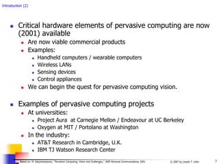 Sec A Intro To Pervasive Computing Ppt