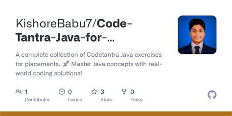 Github Kishorebabu7code Tantra Java For Placements Answers A Complete Collection Of