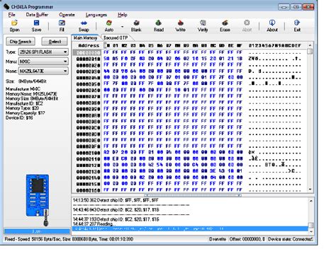 Reading Bios Chips 2 X Mx25l6473e With Ch341a Programmer And Software