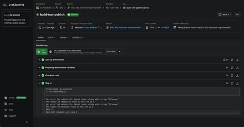 Investigate How PR Was Able To Skip CI Issue 631 GeekZoneHQ Web GitHub