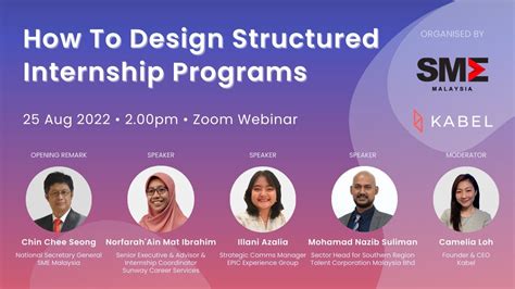how to design structured internship programs sme association of malaysia