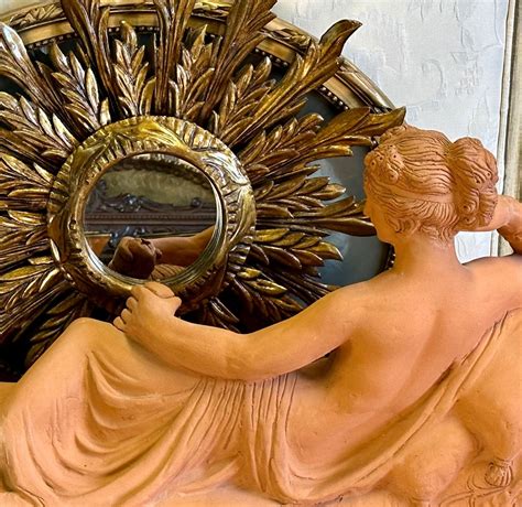 Lovely Monumental Terracottta Sculpture Of A Classical Reclining Woman For Sale At 1stdibs