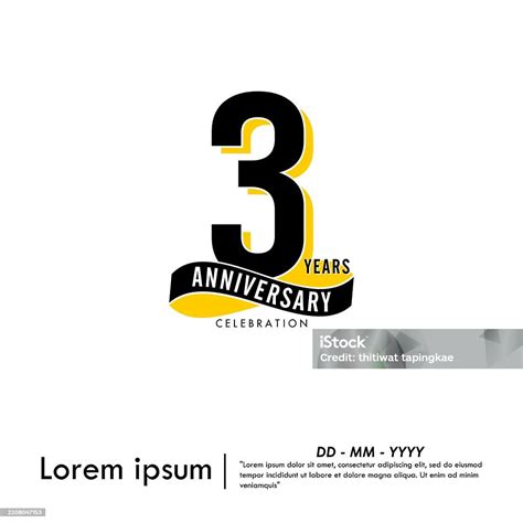 3주년 기념 엠블럼 현대 기념일 로고는 흰색 배경에 무한대 원형 리본으로 격리되어 있습니다 웹 전단지 포스터 인사말 카드에 대한 벡터 일러스트 레이 션 템플릿 디자인 3에