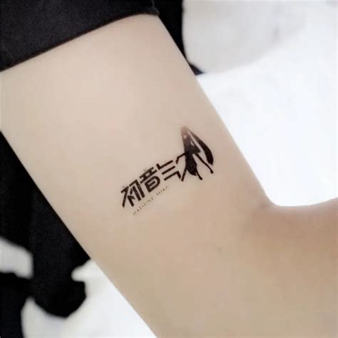 Hatsune Miku Cosplay Anime Cartoon Logo Props Waterproof Animation Cartoon Logo Temporary Tatoo
