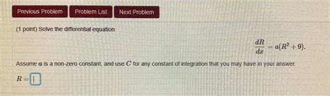 Solved Separable Equations Problem 1 Previous Problem