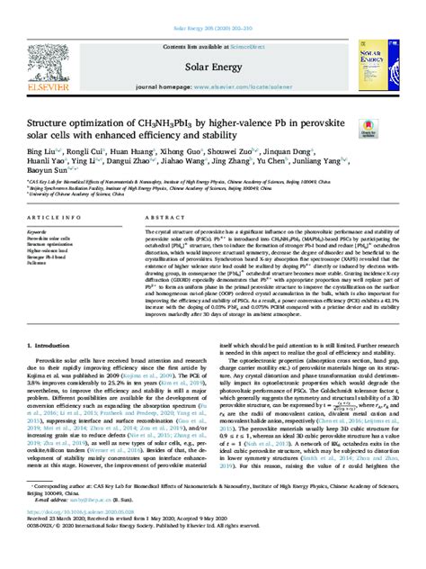pdf structure optimization of ch3nh3pbi3 by higher valence pb in