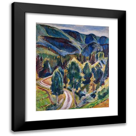 Birger Simonsson 12x14 Black Modern Framed Museum Art Print Titled Scene From Telemarken