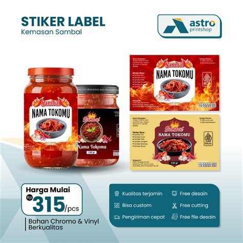 Jual Sticker Stiker Label Sambal Stiker Kemasan Sambal Stiker