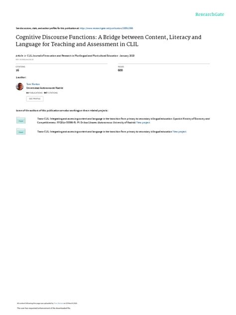 cognitive discourse functions a bridge between con pdf learning