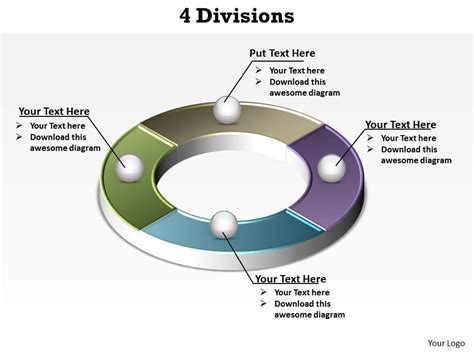 4 Divisions Segments Of A Circle Powerpoint Diagram Templates Graphics 712 Presentation
