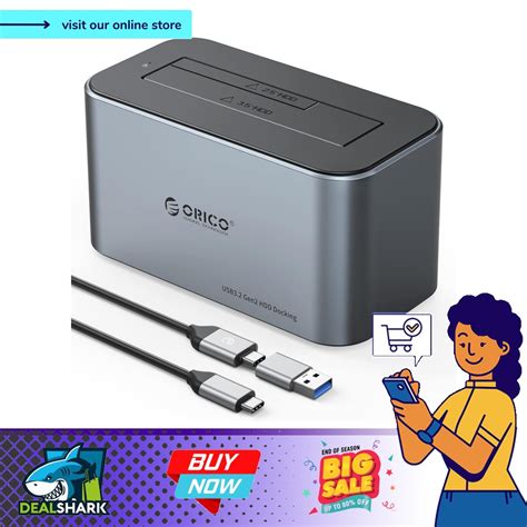 Orico Hard Drive Docking Station Aluminum Usb C To Sata 3 0 6 Gbps Hard Drive Enclosure With