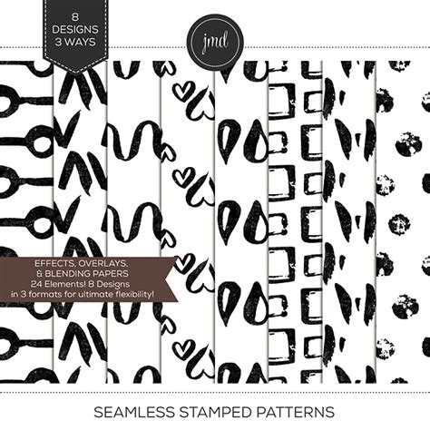 Seamless Stamped Patterns Digital Art