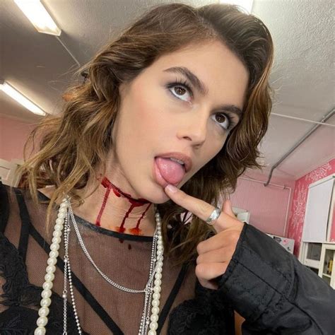 Kaia Gerber In A Sexy Latex Suit On The Set Of American Horror Story