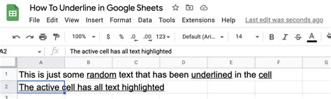 Different Ways To Underline In Google Sheets Shortcuts Borders Formulas Script Everything